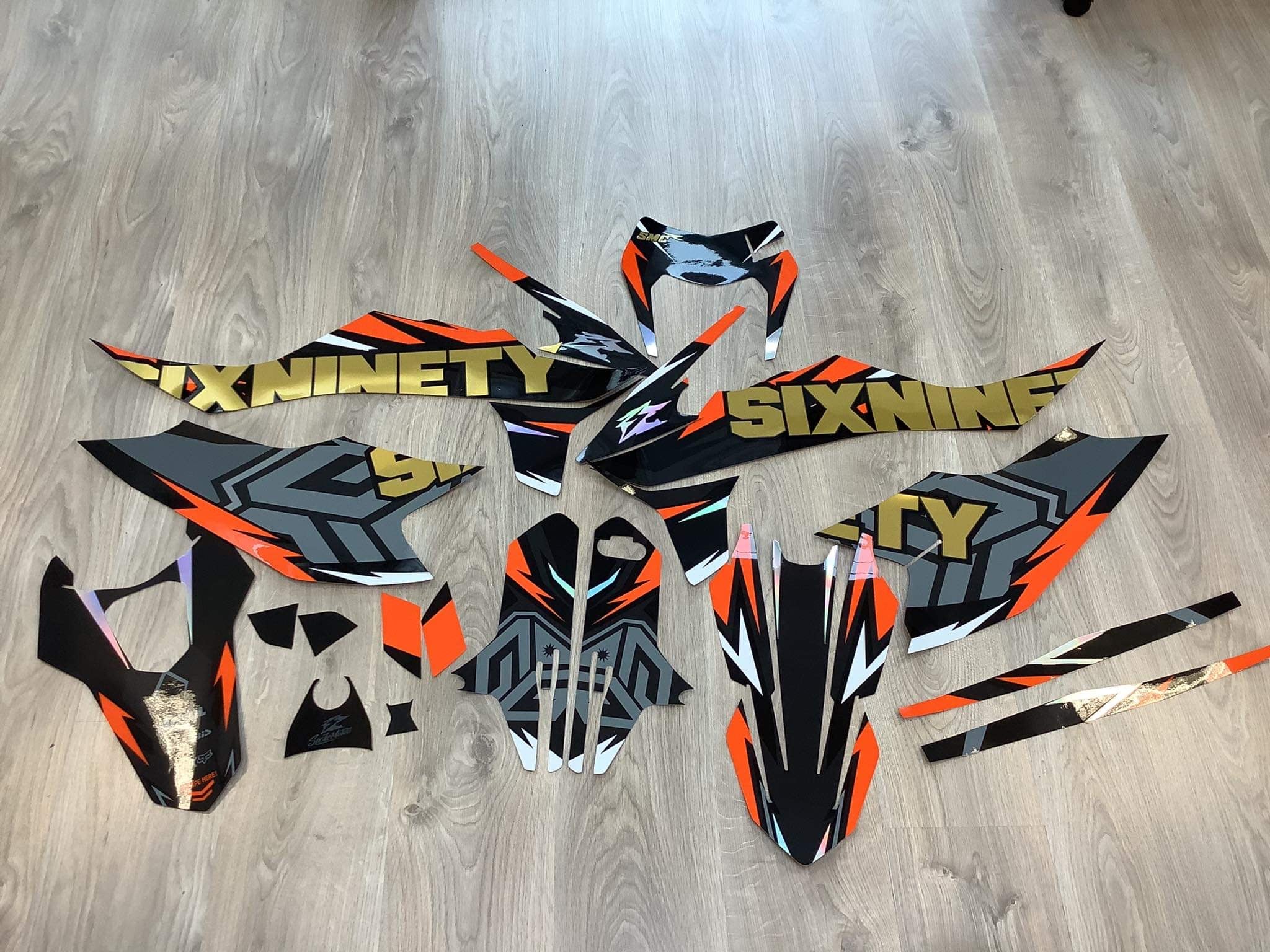 SickMotos Styles Graphics KIT Fluo Orange Gold Holo Chrome Edition KTM ...